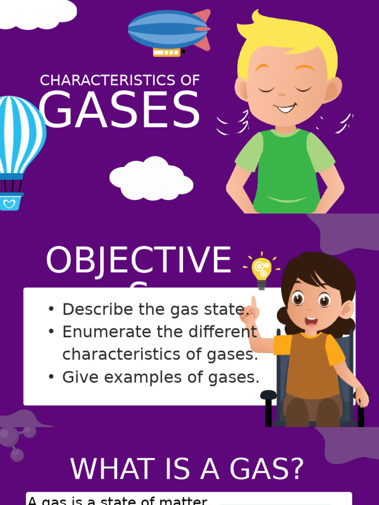 Characteristics of Gases Science Presentation in Colourful Illustrative Presentation | PDF ...