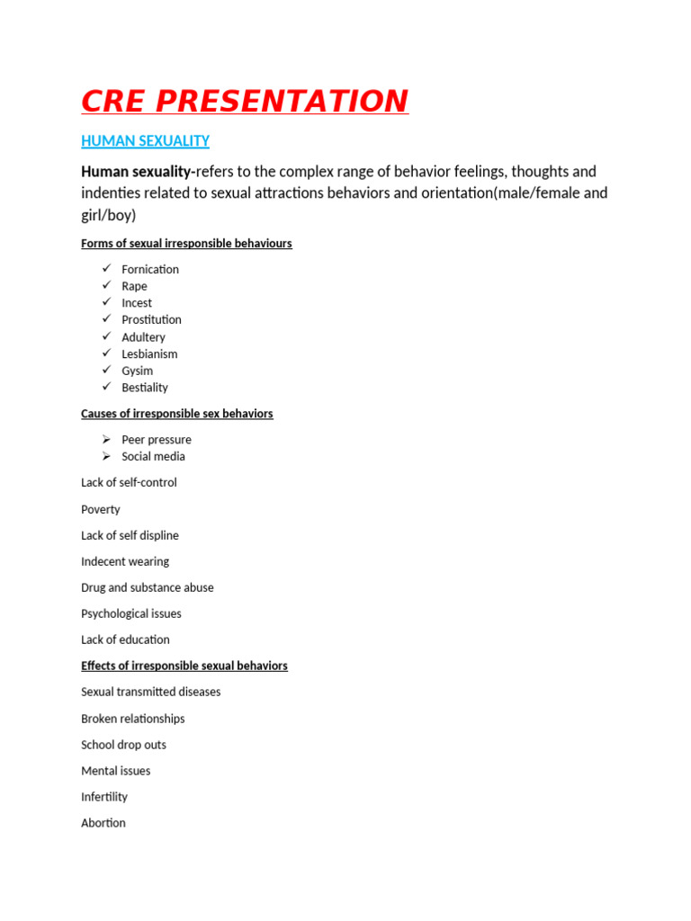 CRE PRESENTATION | PDF | Family | Marriage