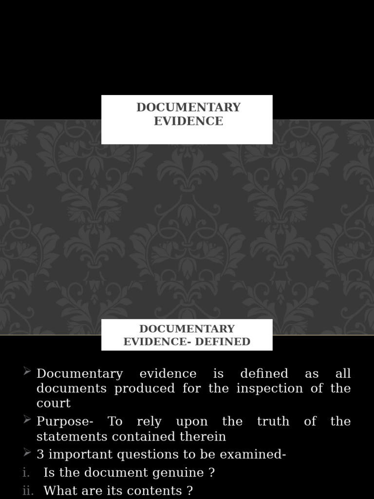 Documentary Evidence | PDF | Justice | Crime & Violence
