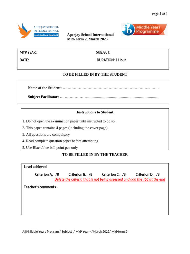 Template MID TERM II | PDF