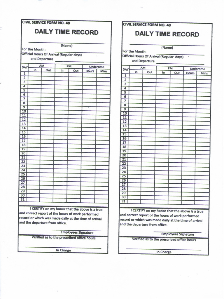 CS_Form_No_48_DTR | PDF