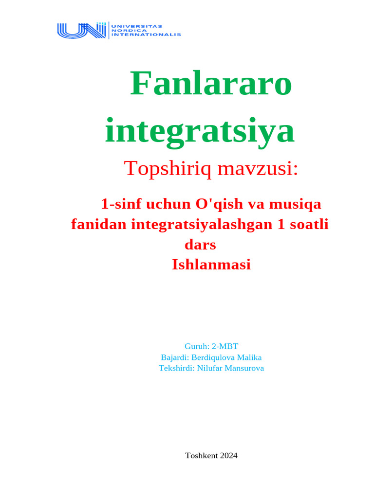 F.I Berdiqulova Malika | PDF