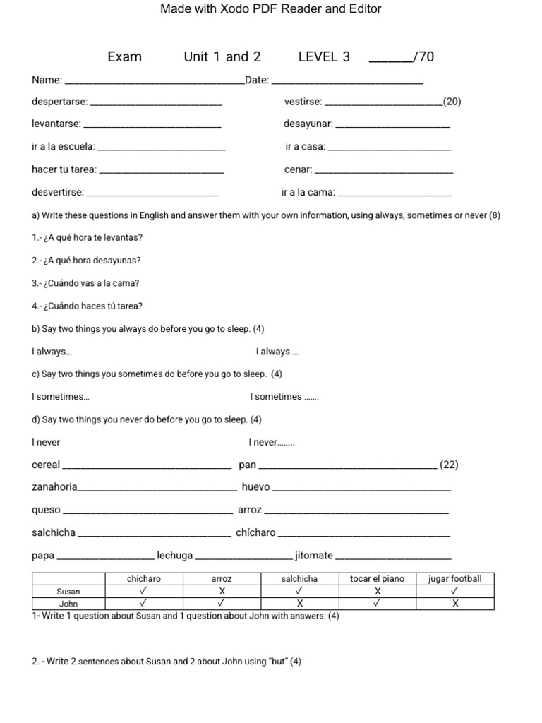 LEVEL 3 Unit 1 and 2 | PDF