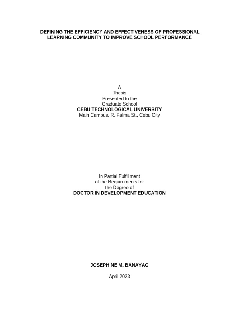Banayag Final Preliminaries For Censor | PDF | Learning | Doctor Of ...