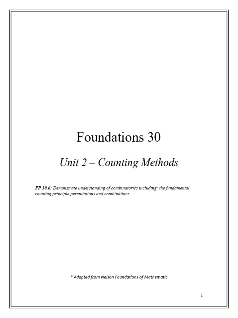 unit-2-counting-methods-booklet | PDF | Permutation | Mathematics