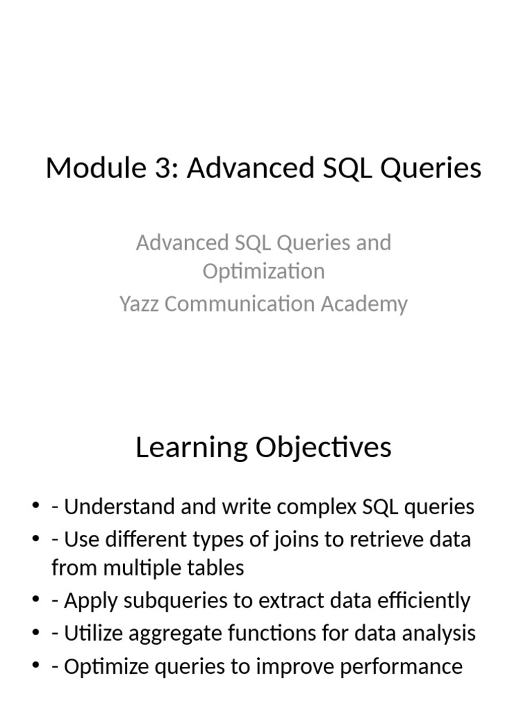 Advanced SQL Queries | PDF