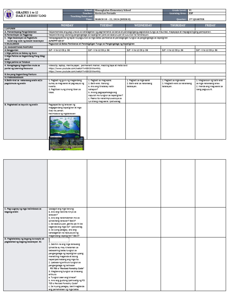 DLL_ESP 6_Q3_W8 | PDF