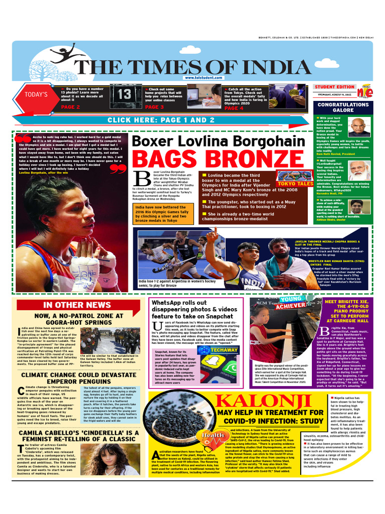 Times NIE Web Ed Aug05 2021 Page1 4 | PDF | Spotify | Snapchat