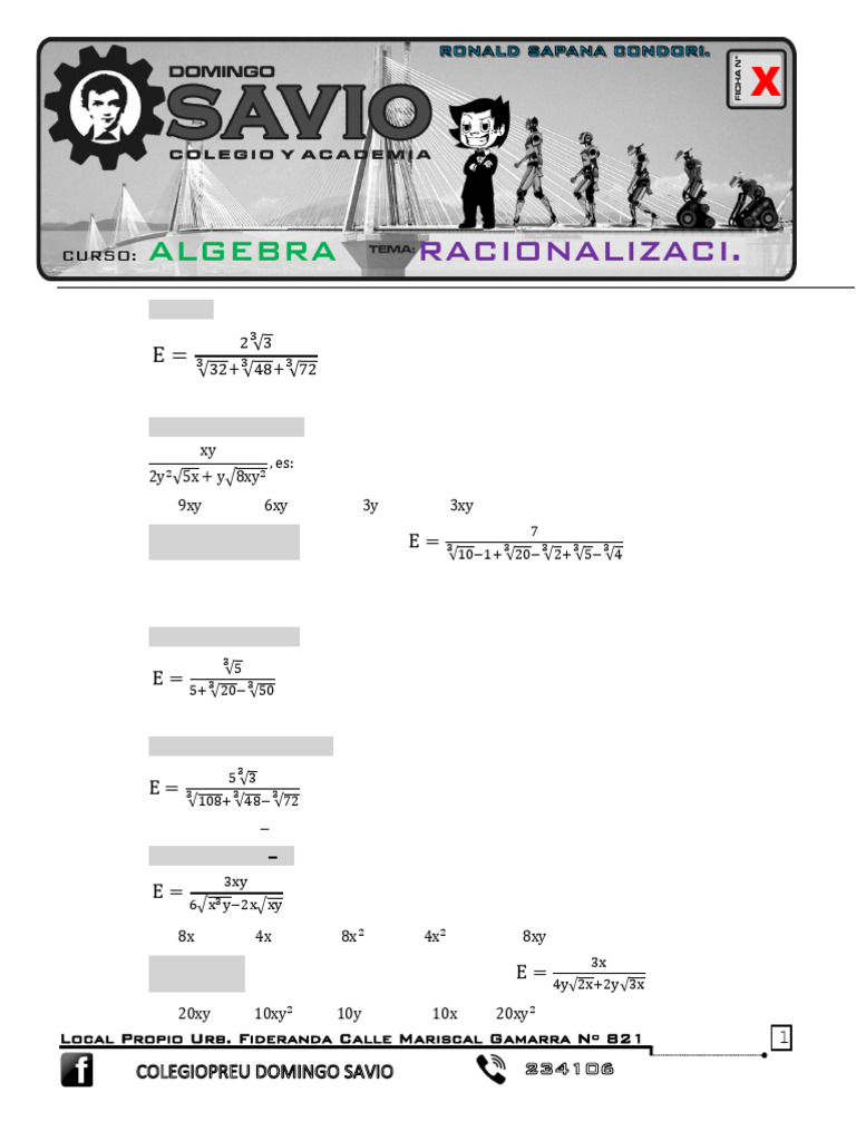 Racio 2 | PDF | Notación Matemática | Álgebra
