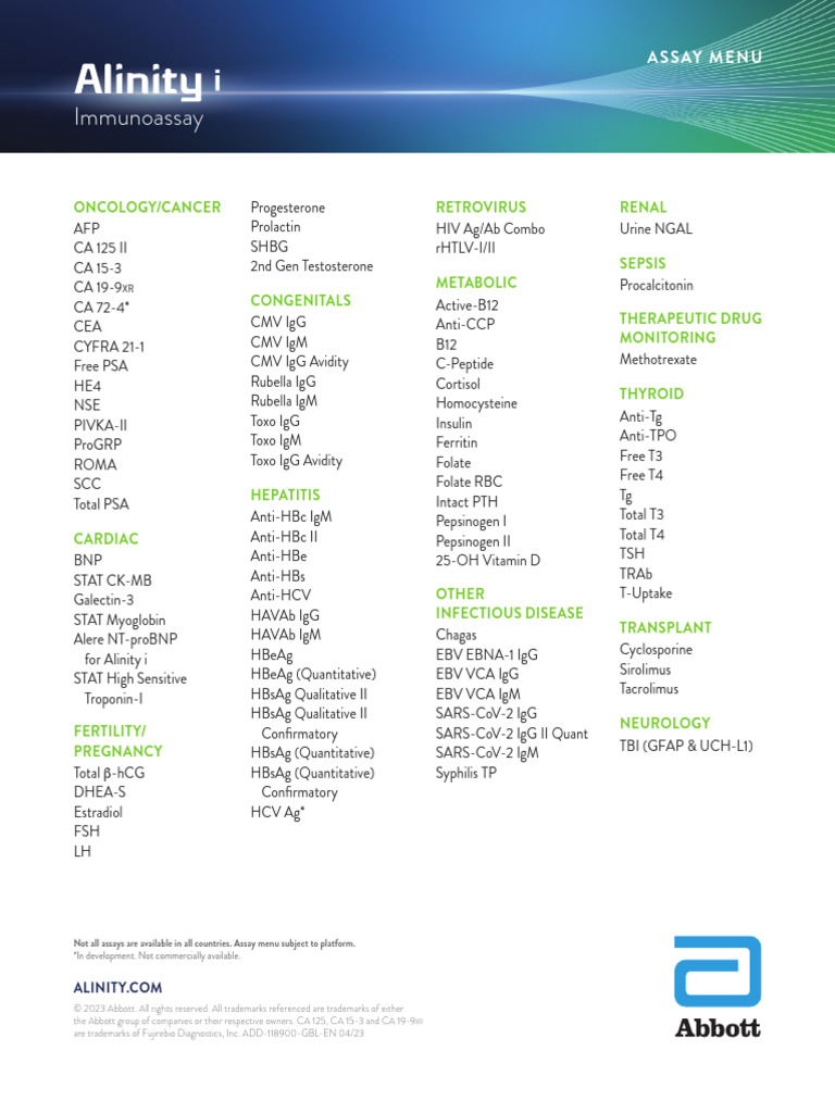Alinity Ci-Series Assay Manu | PDF