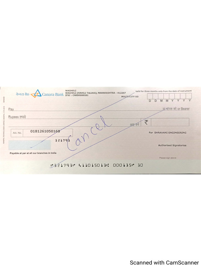 Cancel Cheque 321793 | PDF
