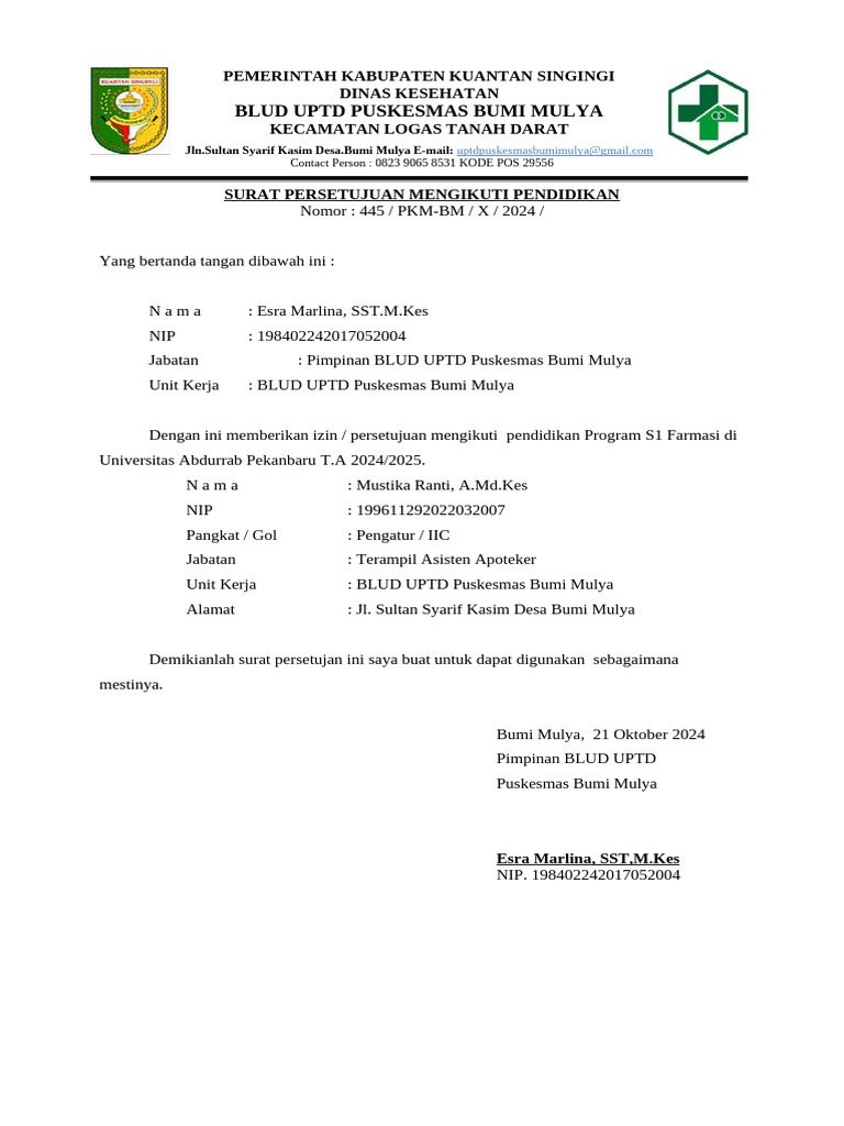 Izin Belajar Mustika Ranti | PDF