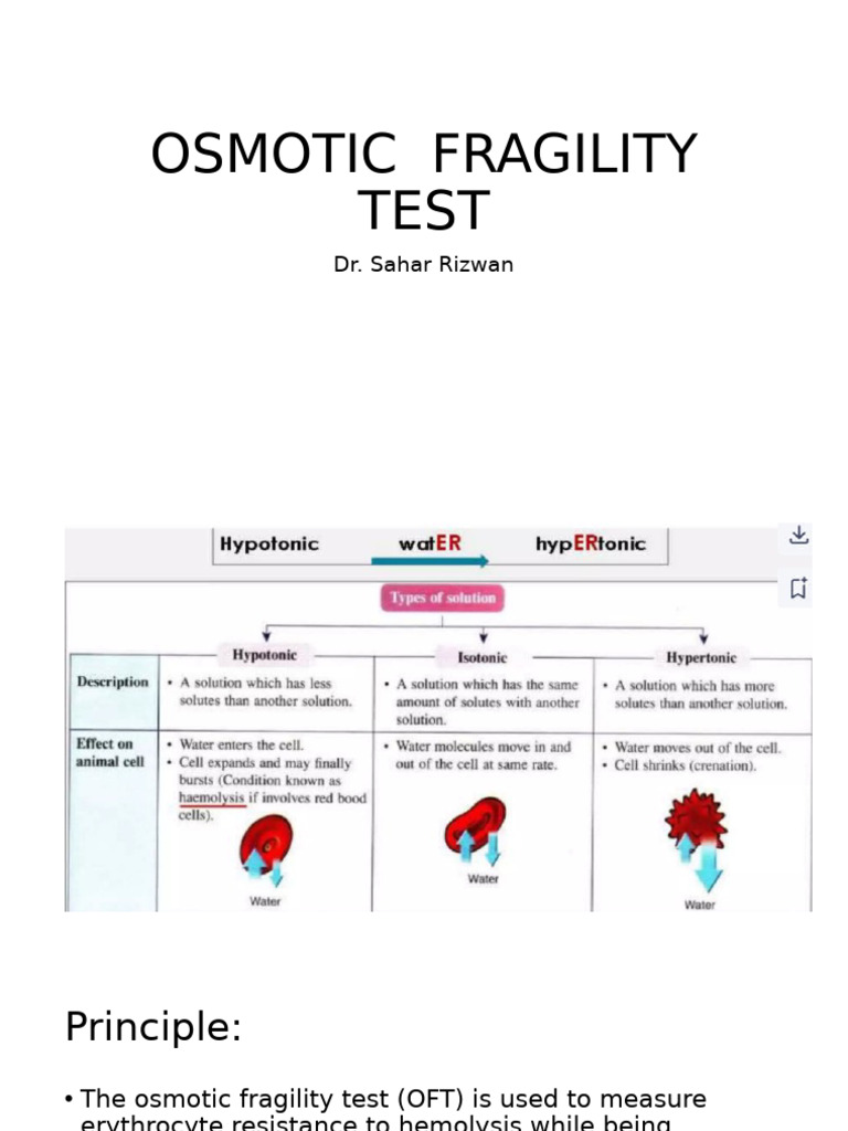 Osmotic Fragility Test | PDF