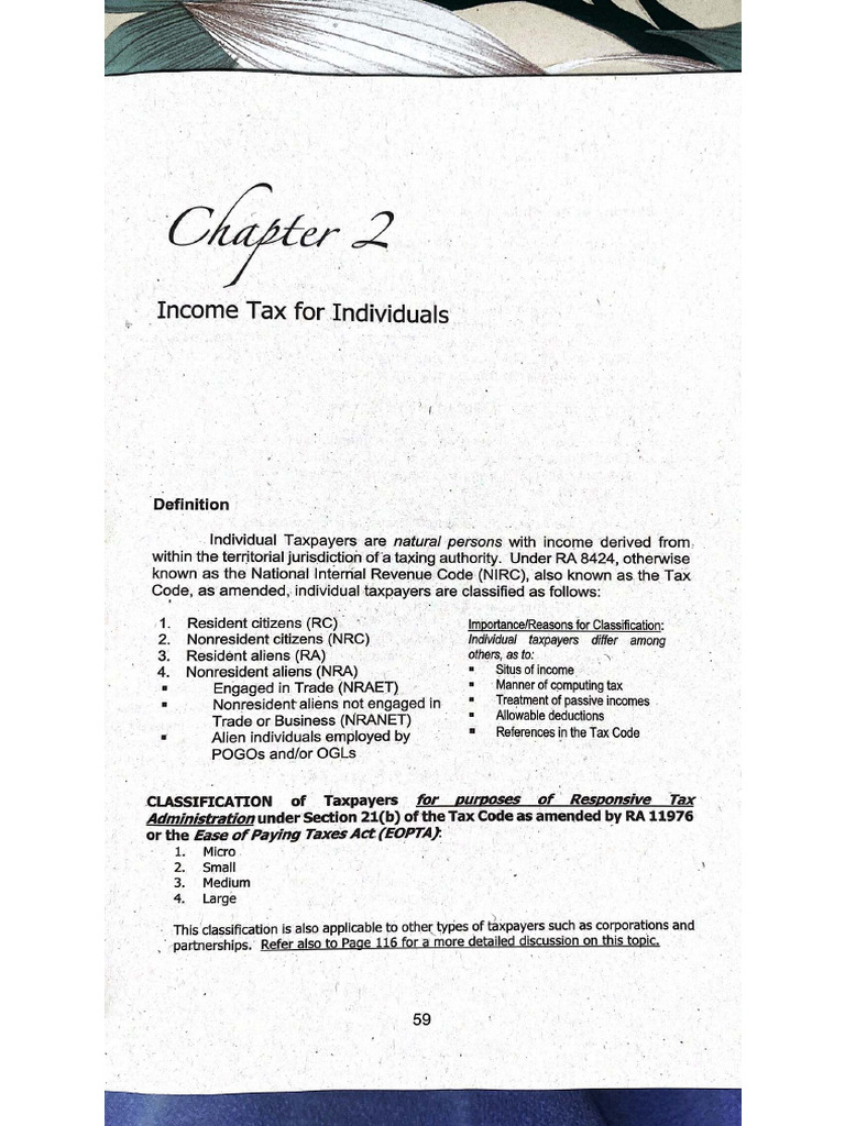 Chapter 2 Income Taxation by Tabag 2024 Edition | PDF
