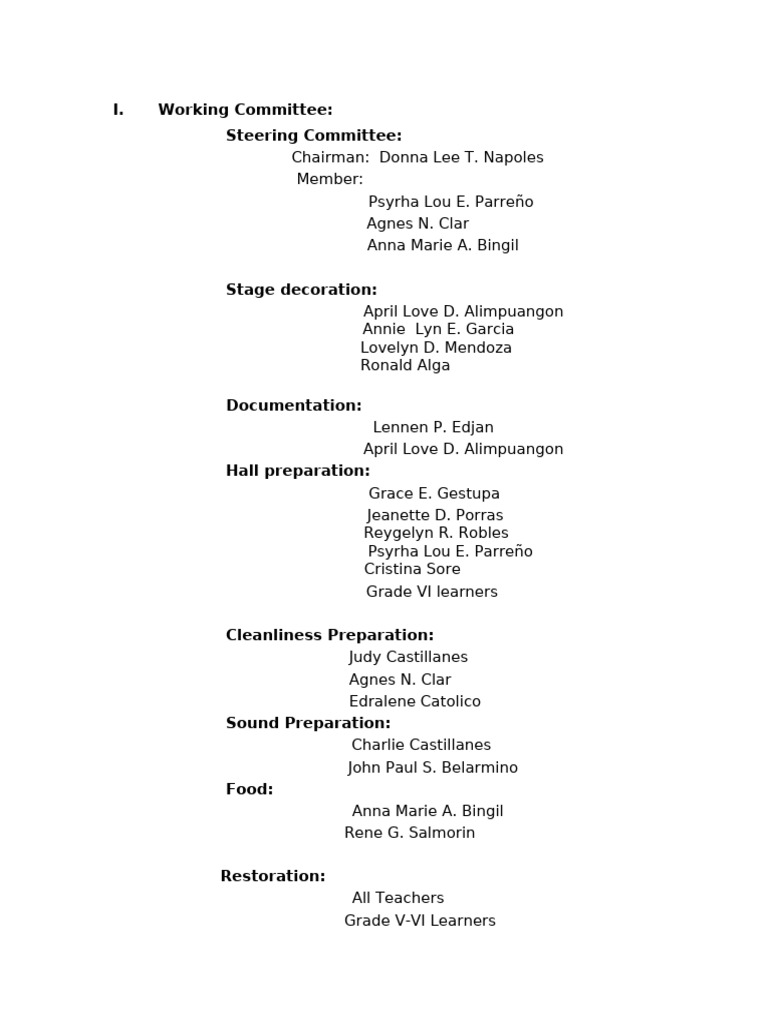 Working Committee | PDF