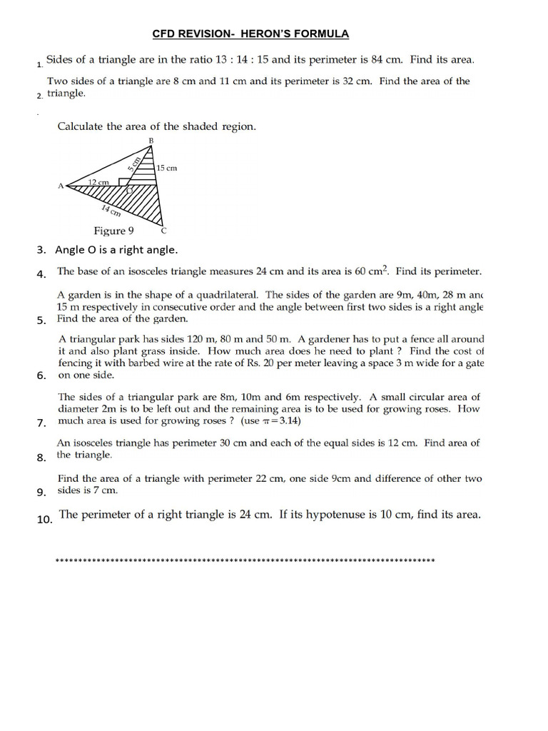 Herons Formula | PDF