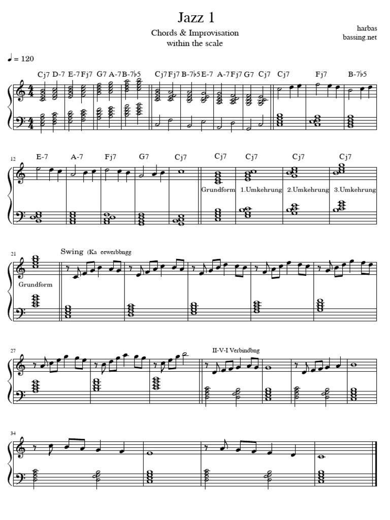 Jazz Chords Improvisation Within The Scale | PDF