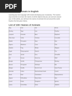 Eight-Letter Animal Names List | PDF