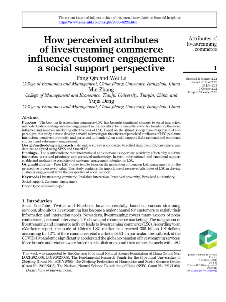 How Perceived Attributes of Li | PDF | Social Support | Cronbach's Alpha