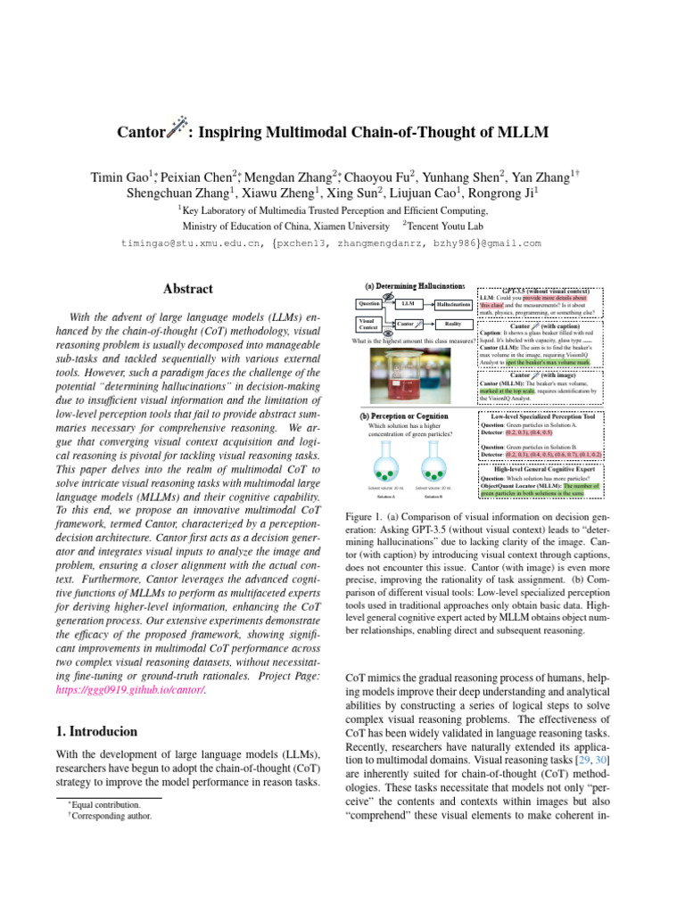 Cantor Inspiring Multimodal Chain-of-Thought of MLLM | PDF | Cognitive Science | Learning