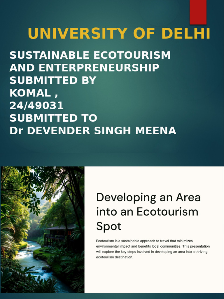 Ecotourism - Development - Presentation Final | PDF