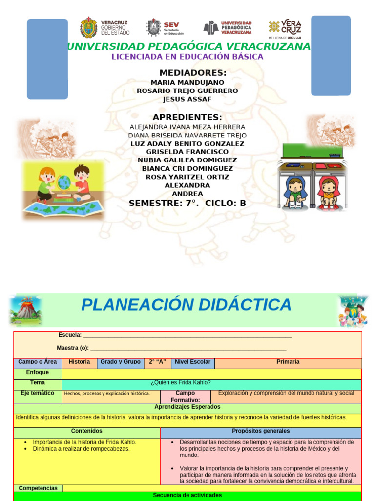 Plan de Clase: Frida Kahlo en Historia | PDF | Cognición | Aprendizaje