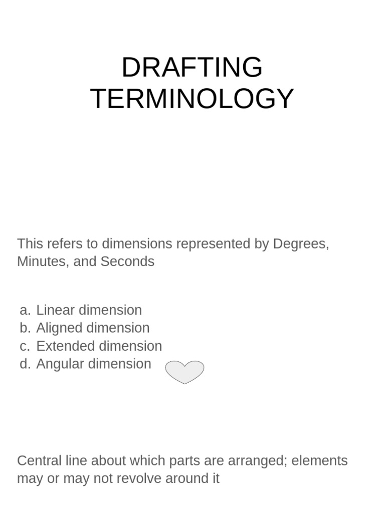 DRAFTING TERMINOLOGY and ALPHABETS OF LINES | PDF | Drawing | Classical ...