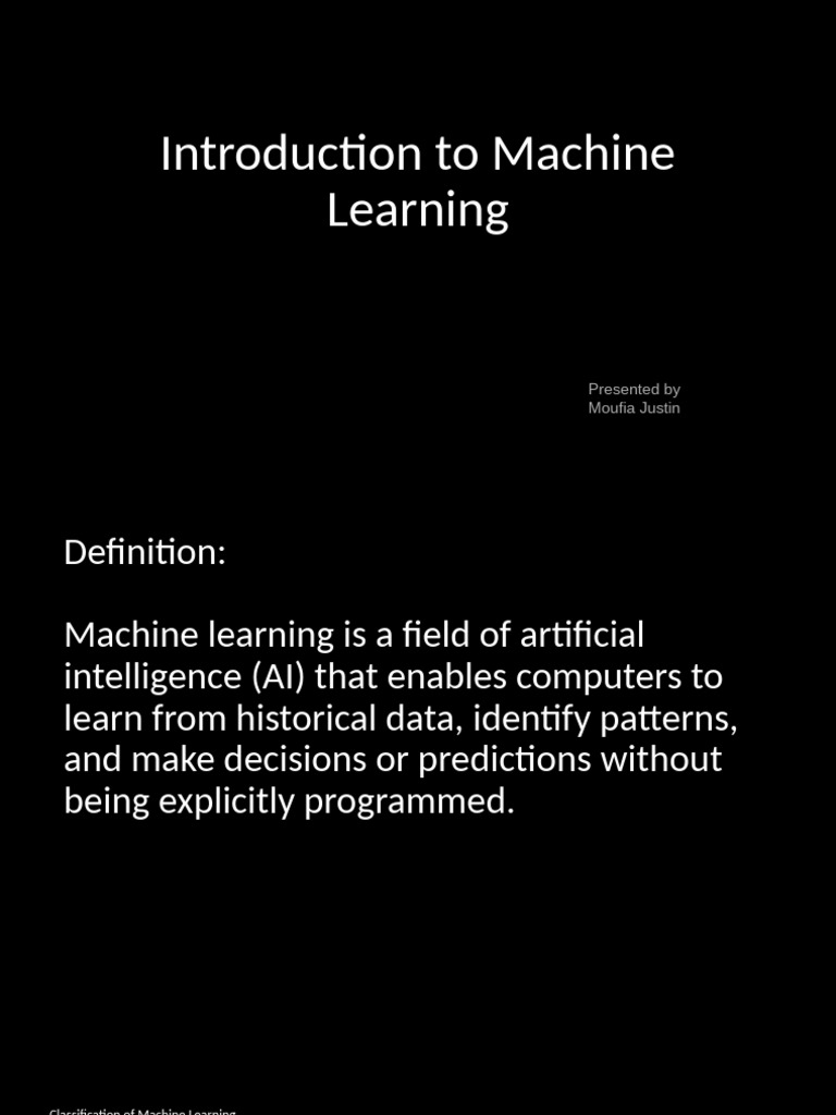 Unit 3.1 Introduction To Machine Learning | PDF