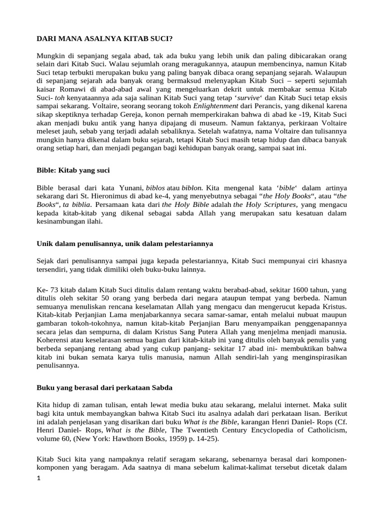 Mengenal Kitab Suci 1 | PDF