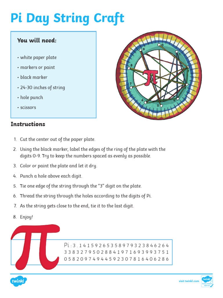 Paper Plate Pi String Craft | PDF
