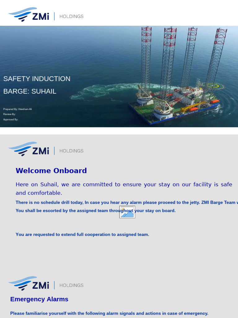 Safety Induction for Barge Suhail | PDF