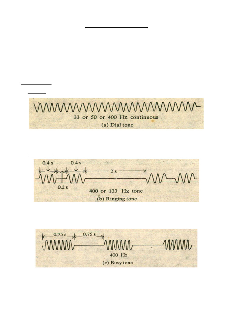 Signaling Tones in Telecommunication | PDF