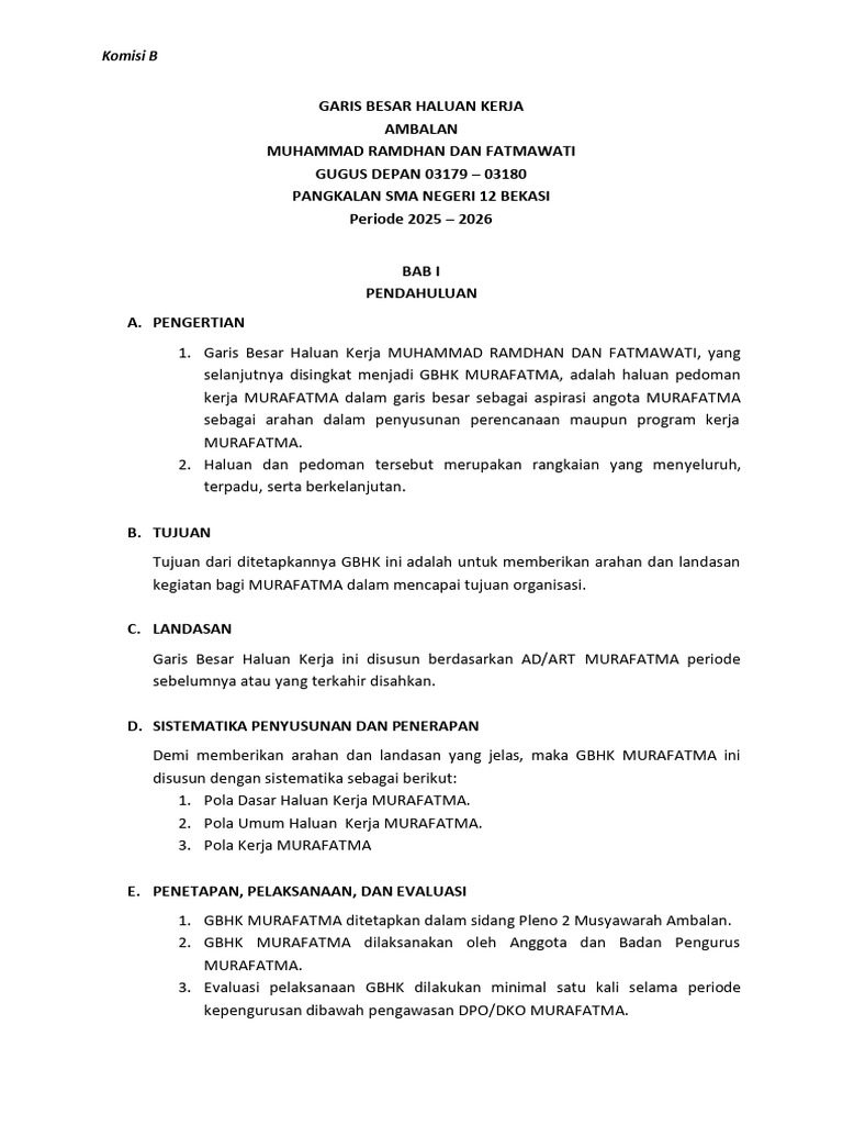 GBHK MURAFATMA 2025-2026 SMA Bekasi | PDF