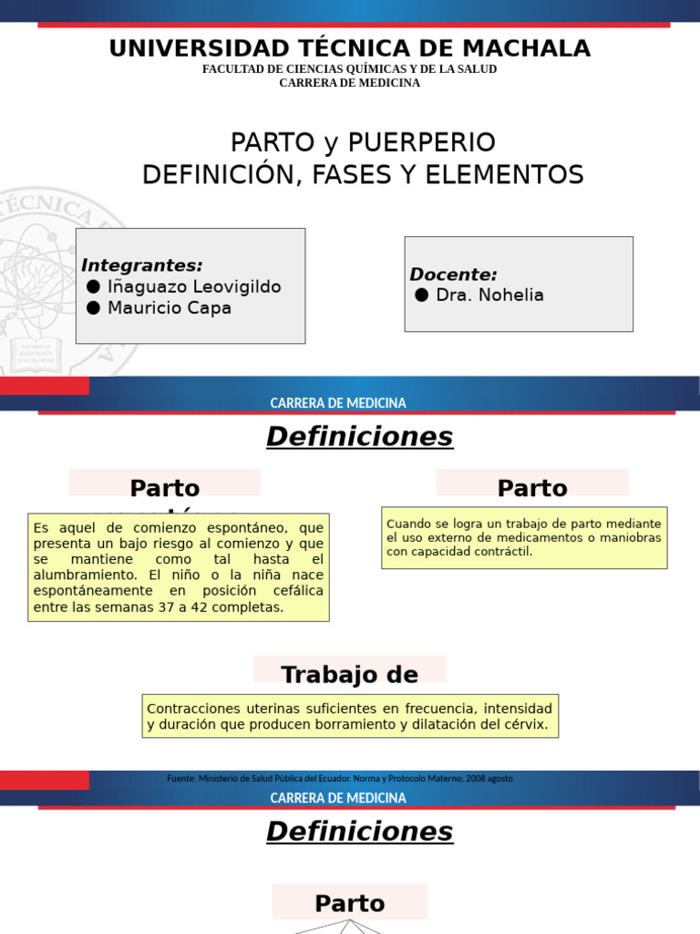 PARTO (Definición, Mecanismos, Elementos, Períodos) . | PDF | Parto ...