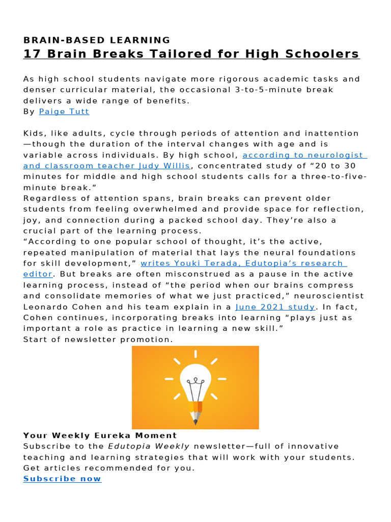 Brain Based Learning | PDF | Hand | Attention