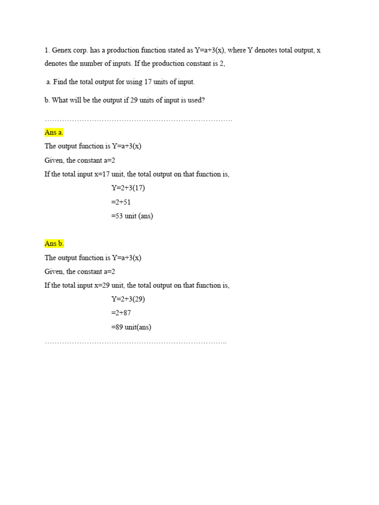 Production Math | PDF