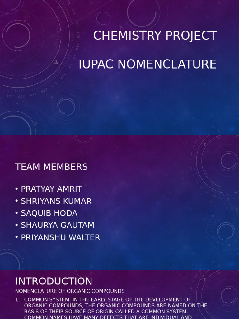 IUPAC Nomenclature Guide | PDF