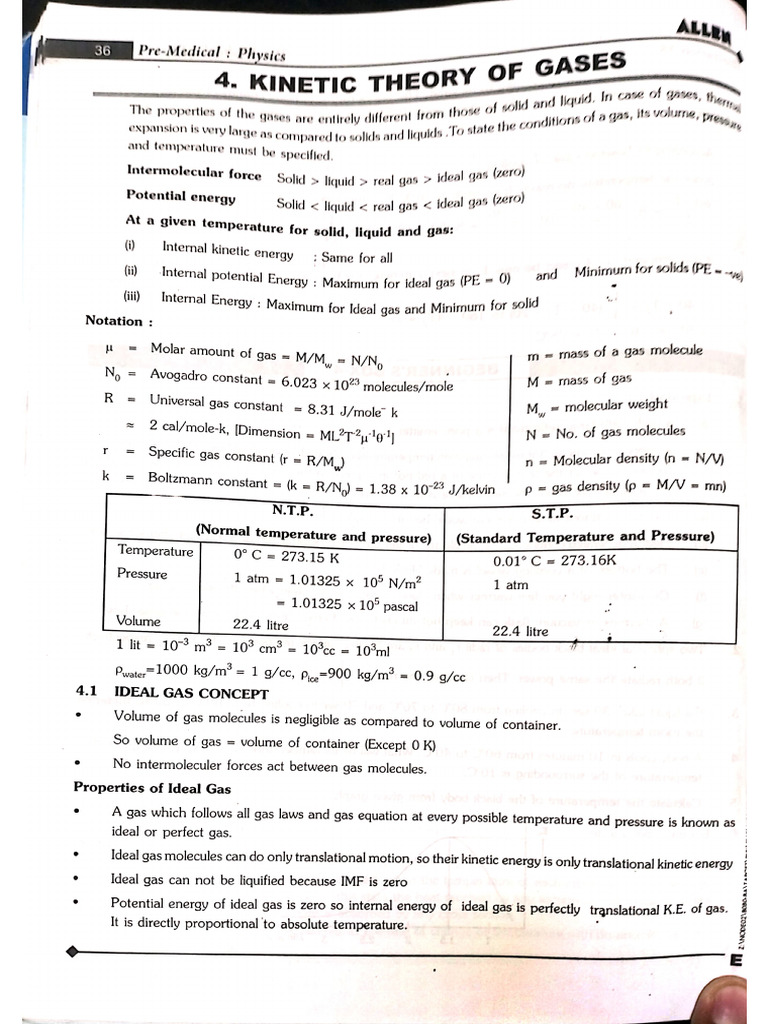 Kinetic Theory of Gases | PDF