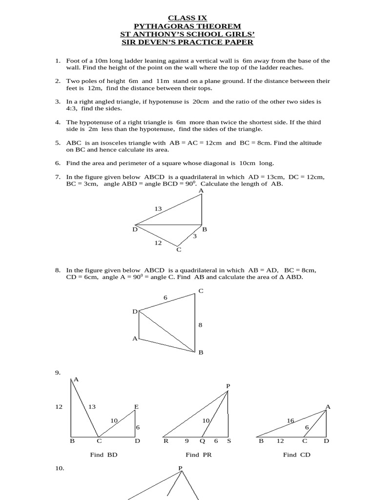 Pythagoras Theorem | PDF | Euclid | Euclidean Plane Geometry