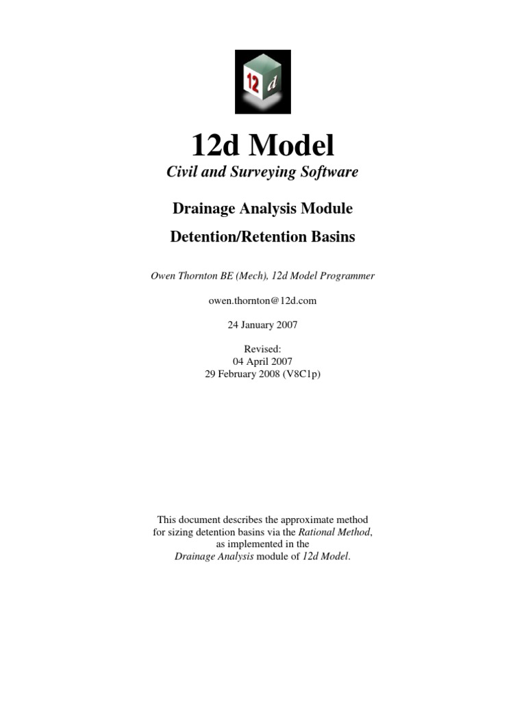 12d Drainage Analysis Detention Basins | PDF | Drainage Basin ...