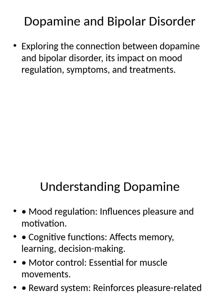 Dopamine Bipolar Disorder Presentation | PDF