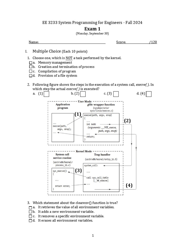 Exam1_Fall2024_fillable | PDF | Variable (Computer Science) | Process ...