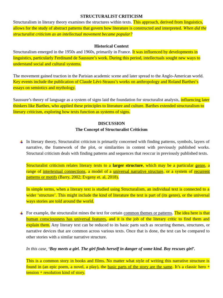 Structuralist Criticism Edited | PDF