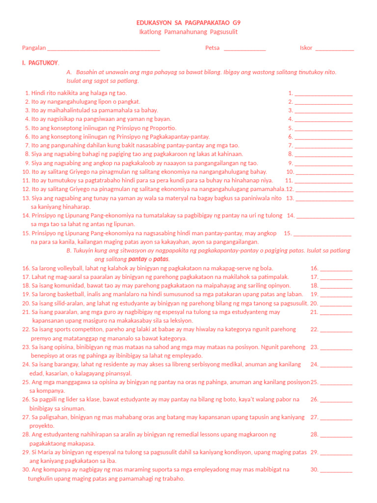 G9 - ESP (Oktubre) | PDF