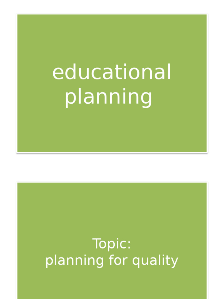 Educational Planning | PDF | Learning | Cognition