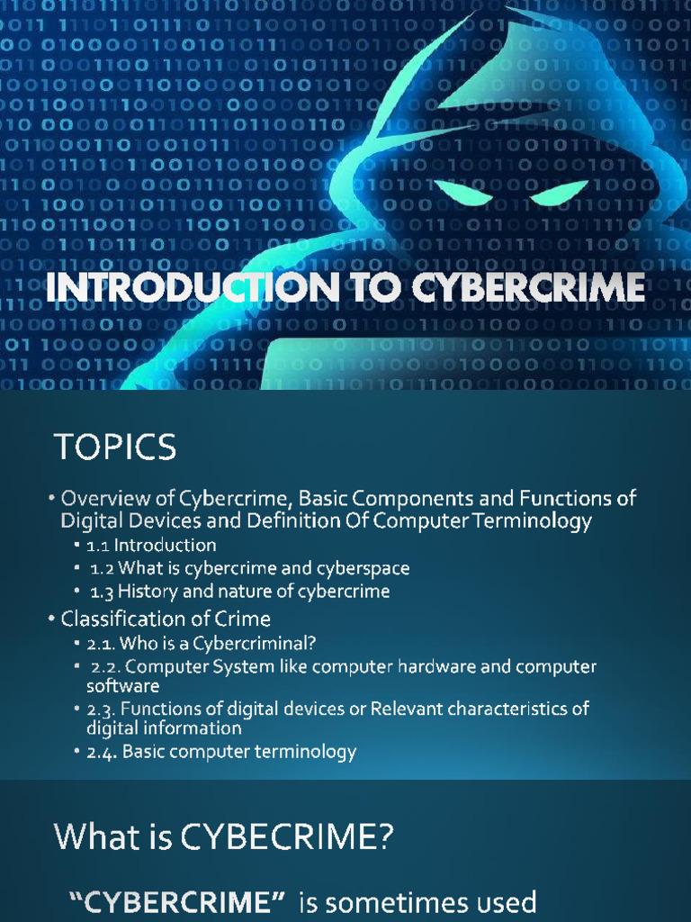 Introduction To Cybercrime 1st Quarter | PDF | Byte | Cybercrime