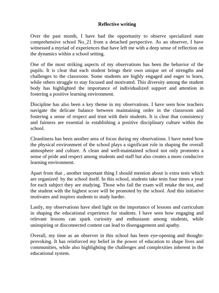 Insights from School Observations | PDF