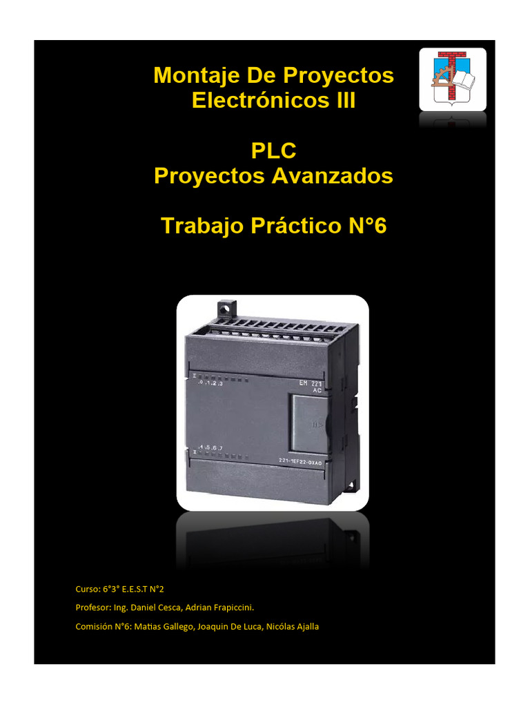 Informe PLC Proyectos Avanzados | PDF | Controlador lógico programable | Unidad Central de ...