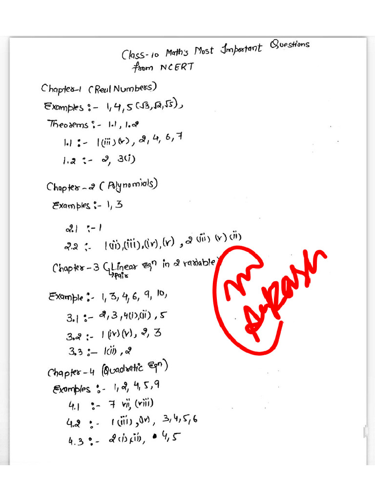 class_10th_math_important_questions_by_inayat! | PDF