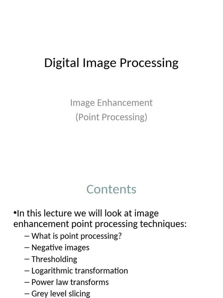 3. ZM Ch 3 ImageProcessing4-ImageEnhancement(PointProcessing) | PDF | Image Segmentation | Recording